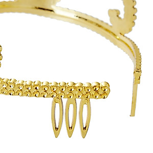 BLUE PANDA 4-Pieces King and Queen Crowns Set for Kids - Gold Crowns and Tiara for Royal Theme Birthday Party Costume Accessories and Photo Booth Props