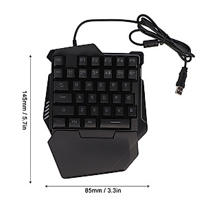 Zunate One Handed Gaming Keyboard, RGB Backlit 35 Keys Portable Mini Gaming Keypad, USB Wired Single Hand Ergonomic Keyboard for Game
