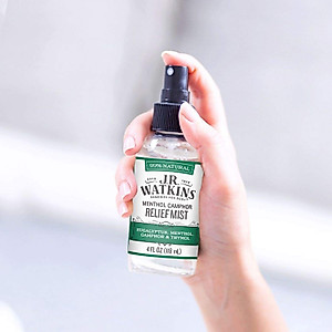 J.R. Watkins Natural Menthol Camphor Relief Mist, Mist for Flu and Cold Relief, Decongestant for Stuffy Nose, USA Made and Cruelty Free, 4 Fl Oz, 2 Pack