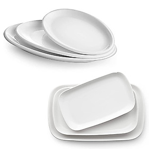 DOWAN 16"/14"/12" Rectangle Serving Plates & Oval Serving Plates