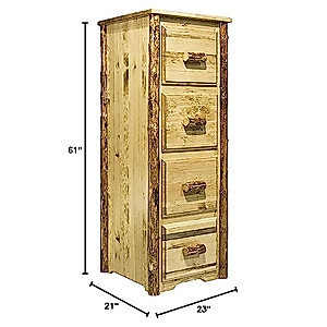 Montana Woodworks Glacier Country Collection 4-Drawer File Cabinet