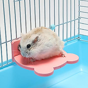 Niiyen Perch Bird Platform, Double Screw Standing Platform Stand Bird Climbing Grinding Cage Toy, Comes with Screws, for Small Anminals Mouse Lovebird Finches Exercise(Pink)