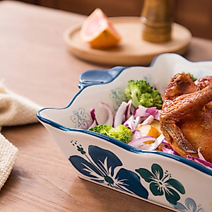 Sagoskat Casserole Dish Baking Dish Ceramic Baking Pan Nonstick Baking Dish Blue Lassagne Pan 9x13 Baking Dishes for oven Casserole Dishes for Kitchen