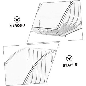 TIDTALEO 2Pcs Plate and Lid Holder cabinet dish organizer clear stand desktop organizer shelf Pot Lid Holders kitchen countertop organizer utensil drying holder Pot Cover Rack Pot Lid Rack