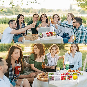 17 Pcs Condiment Server with Lid Chilled Condiment Tray with 5 Compartments Container Set Include 2 Garnish Tray, 3 Cocktail Ice Cube Tray, 6 Spoon 6 Tong, Bar Fruit Caddy with Lid Condiment Organizer