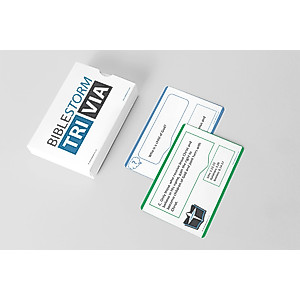 BibleStorm Fun, Educational Bible Trivia Card Game - Flashcards for Bible Study - 50 Questions with Multiple Scripture References per Answer - Play by Yourself or with Family and Friends