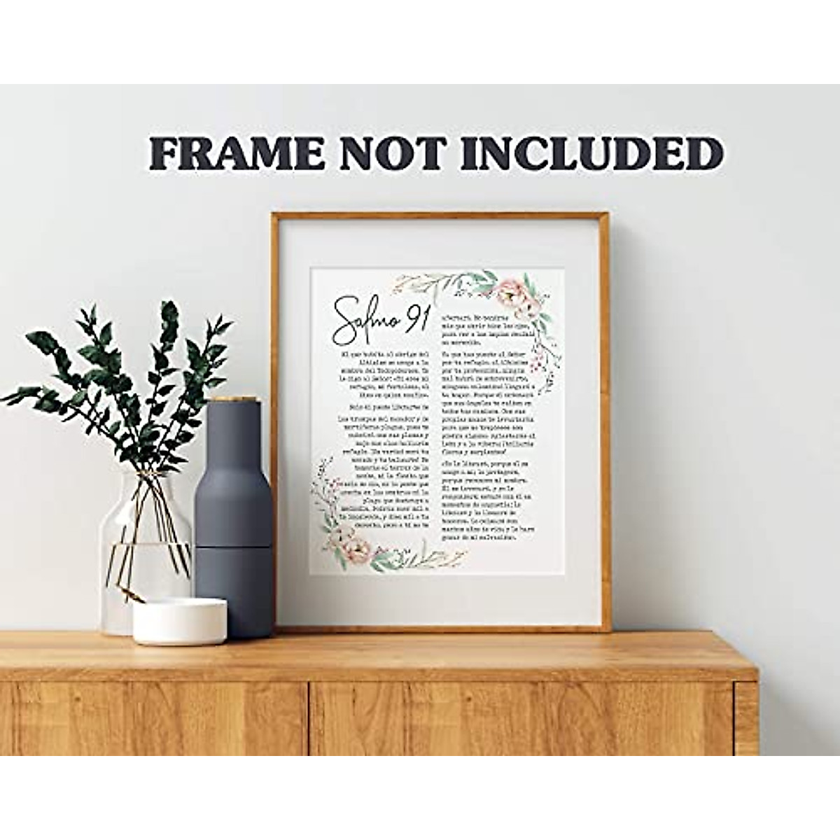 Salmo 91 En Espanol Wall Decor - Psalm 91 Cuadro - Christian Wall Decor In Spanish - 8x10 - Unframed