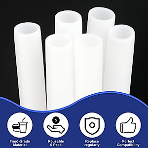19 oz Replacement Straws for Owala FreeSip, 6PCS Reusable Plastic Straws with Cleaning Brush for Owala Flip Insulated Stainless Steel Water Bottle 19oz Tumbler Accessories Parts (White)