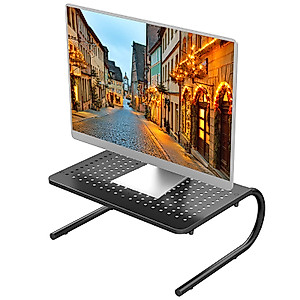 ERGO TAB Metal Monitor Stand Riser with Vented Metal for Computer, Laptop, Notebook, Printer, Ergonomic 14.5 Platform 4 Inch Height (EBLL2),Black