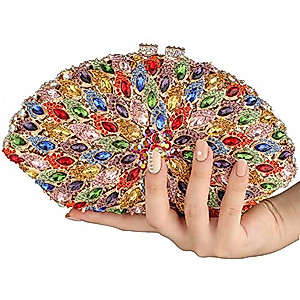MOSSMON Crystal Evening Clutch Purses Formal Bride Wedding Party Evening Bag for Women