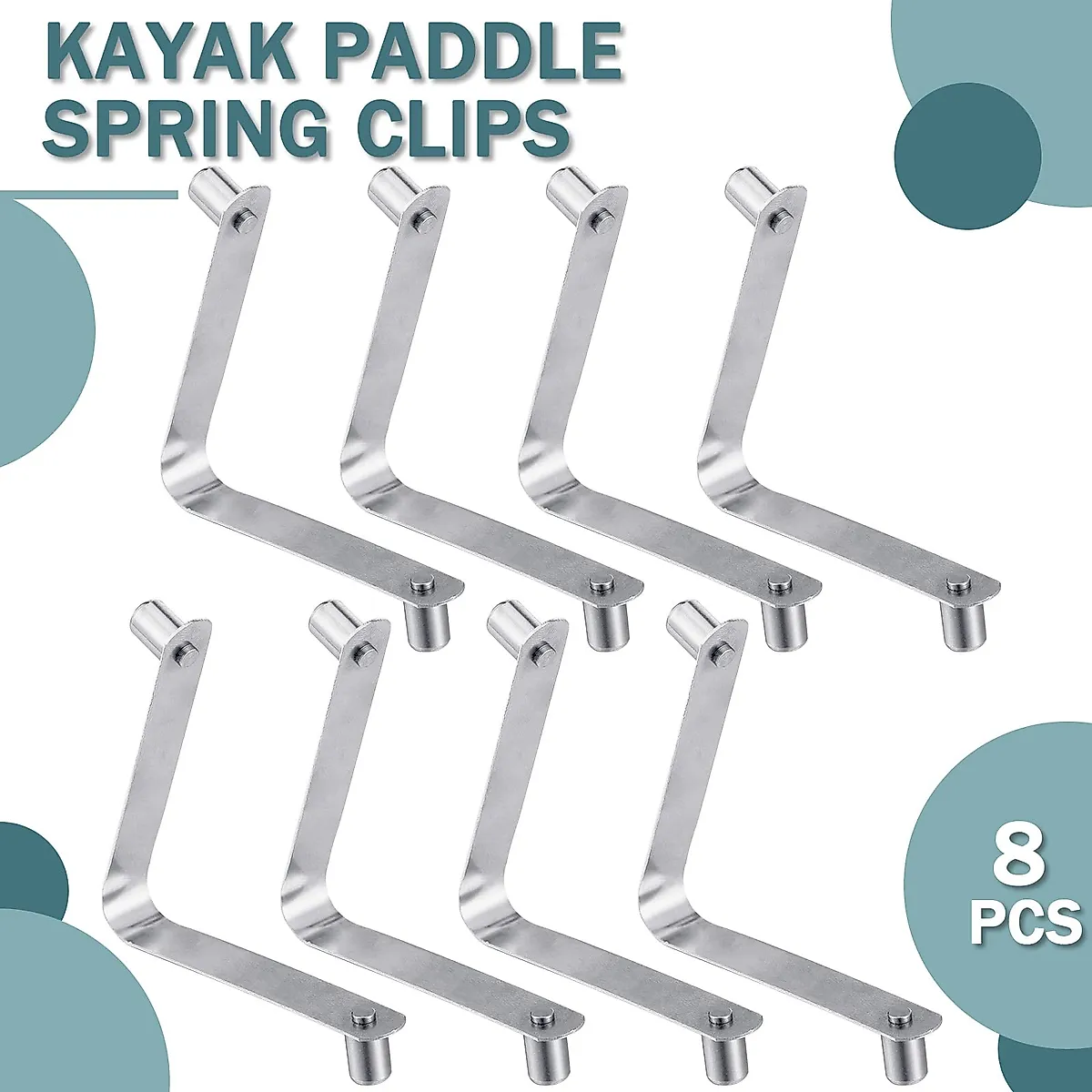 8 Pieces Double Pin Spring Button Clip Push Button Clip Tent Pole Push Button Spring Clips Stainless Steel Kayak Paddle Spring Snap Clips Tube Locking Pin Clips for Camping Replacement (6 mm)