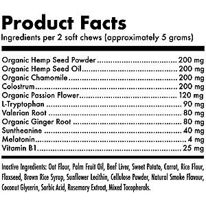 LEGITPET Calming Hemp Treats for Dogs - Made in USA with Organic Hemp - Natural Separation Aid - Helps with Barking, Chewing, Thunder, Fireworks, Aggressive Behavior