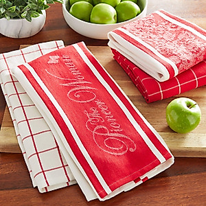 The Pioneer Woman Floral Kitchen Towels, Red and White, Set of 4