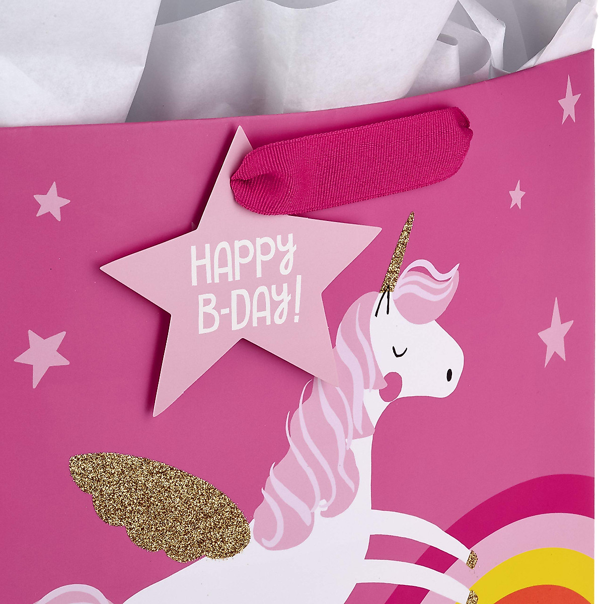 Hallmark 13" Large Kids Birthday Gift Bags Assortment with Tissue Paper - Sloth, Dinosaur, Unicorn (Pack of 3 Gift Bags, 9 Sheets of Tissue Paper)