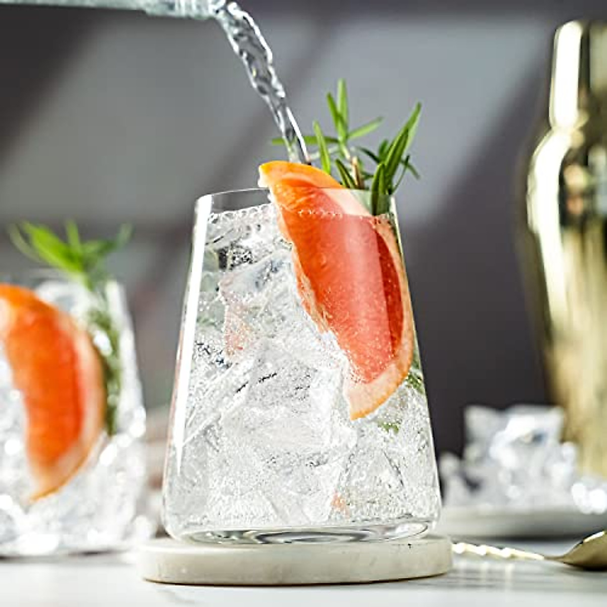 Premium Highball Drinking Glasses Set of 4, 17oz - Ideal Father's Day Gift - High-Quality German-Made, Durable, Elegant Glassware - Perfect for Cocktails, Water, Juice - Sleek European Style Tumblers