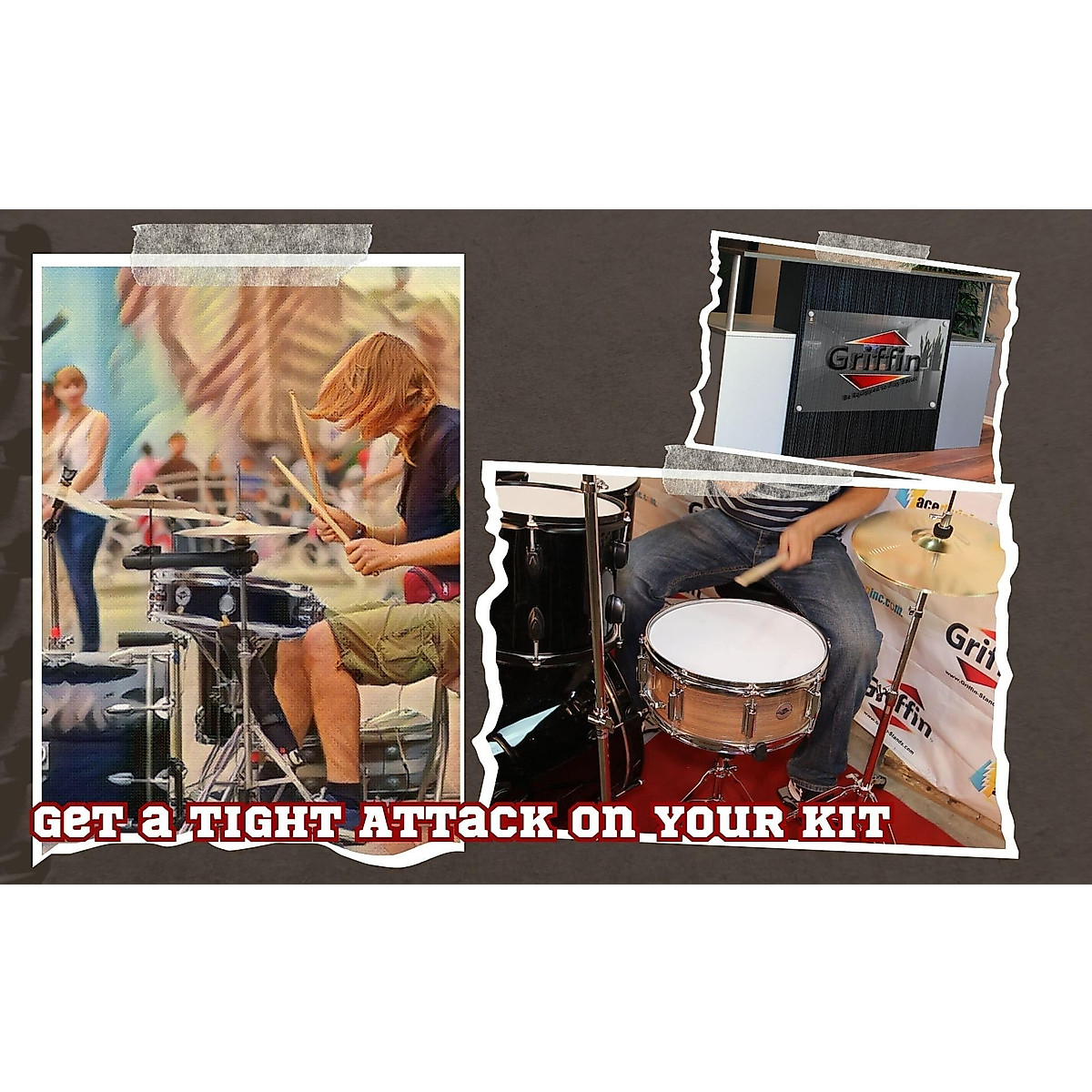 Piccolo Snare Drum 13" x 3.5" by GRIFFIN | 100% Poplar Wood Shell with Black PVC & White Coated Drum Head | Drummers Acoustic Marching Kit Percussion Instrument with Snare Strainer Throw Off Set