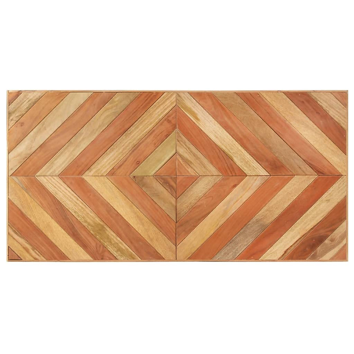 GOLINPEILO Dining Table Solid Acacia and Mango Wood, Kitchen Table of 47.2" x 23.6" x 29.9", Rectangular Dining Table, Industrial Design, with White Powder-Coated Steel Legs -AA