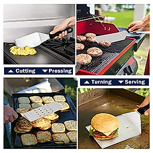 20Pcs Griddle Accessories Kit, HaSteeL Stainless Steel Flat Top Teppanyaki Tools Set for Indoor Outdoor BBQ Camping Cooking, Include Melting Dome, Bacon Press, Metal Spatulas, Scrapers, Easy to Clean
