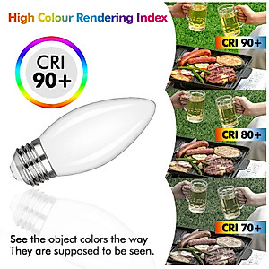 FUTIME 6Pack B11 E26 LED Candelabra Bulbs, 5W Equal 40 watt Edison Light Bulbs, Daylight White 5000K Dimmable Candle Bulb for Chandeliers, Ceiling Fan,Pendant,Wall sconces 450LM Light Bulb Milky Glass