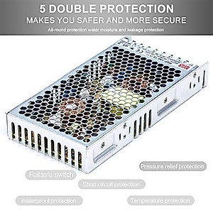 TorqCali RSP-150-15 150W Single Output Power Supply 15V 10A Constant Current with PFC Function, Enclosed Type for Industrial Control, Automation, Test and Measurement Equipment