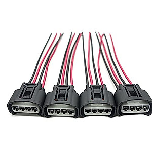 4 Packs Ignition Coil Connector Compatible with Toyota Scion Pontiac Chevrolet Chevy Lexus Ignition Coil Connector Harness L4 2.4L Ignition Coil Female Connector Plug Harness Pigtail Toyota Connectors