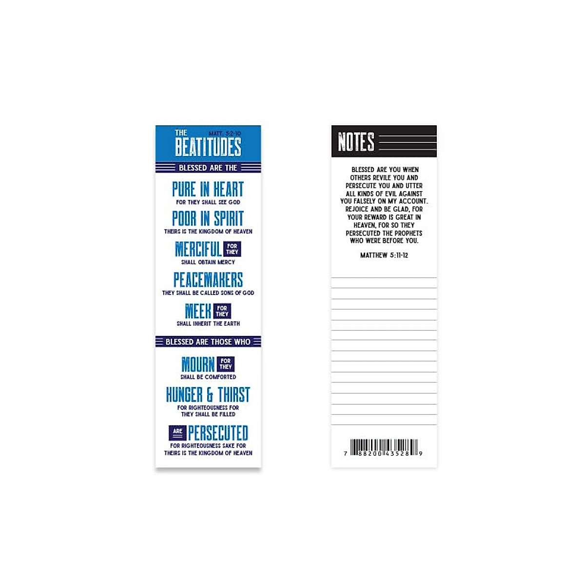 Christian Bookmarks - Inspirational Religious Bookmarks for Kids, Teens, Men or Women - Bible Bookmarks with Scriptures - The Beatitudes Bookmark (KJV) - Package of 25.