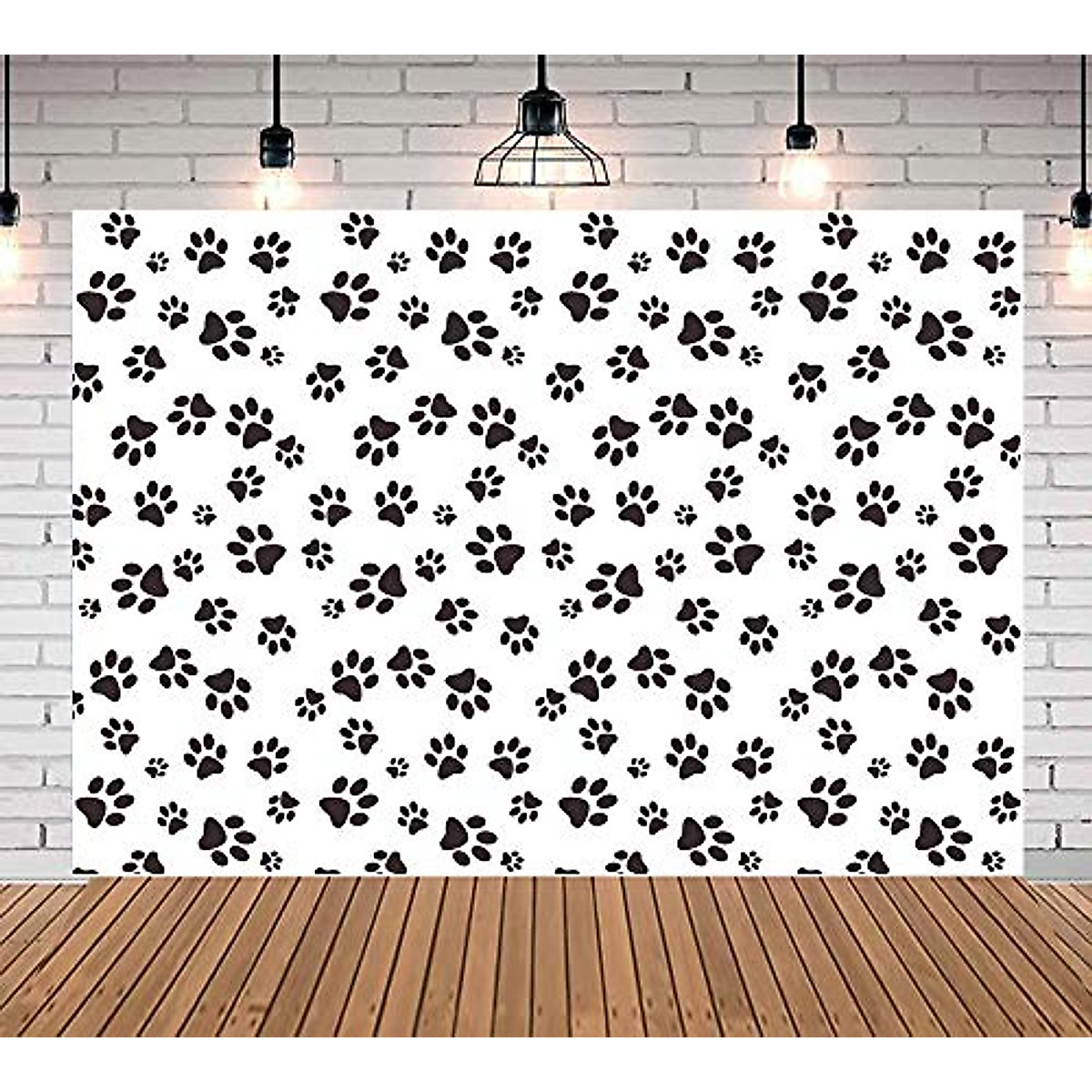 Cartoons Puppy Dog Paw Theme Photography Backdrops Kids Boys Birthday Party Banner Photo Background Newborn Baby Shower Candy Cake Table Decor Photobooth Props 5x3ft Vinyl