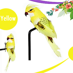 LWINGFLYER 12pcs Artificial Foam Feather Birds Artificial Parrot Ornaments 4.7inch with Clip for Craft Wedding Decoration Home Garden Party Accessories Christmas Tree Decor