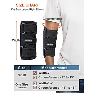 Reamphy Elbow Brace,Comfortable Night Elbow Sleep Support,Elbow Splint, Adjustable Stabilizer Splints, Cubital Tunnel Syndrome,Tendonitis,Ulnar Nerve,Tennis,Fits for Men and Women(Fits Most)