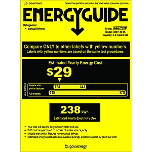 Conserv 2.6 cu.ft. Compact Refrigerator-Stainless, Reversible Door