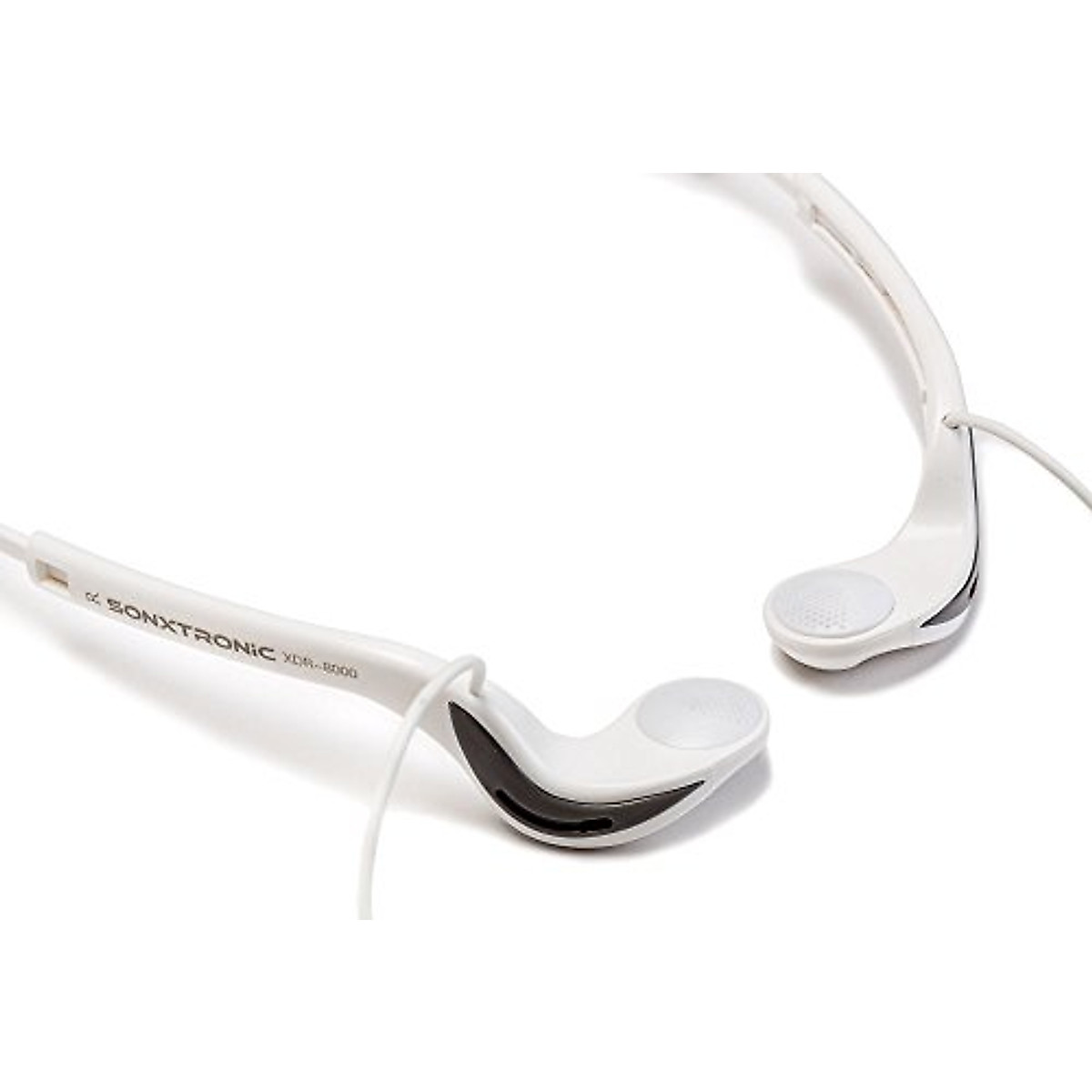 SONXTRONIC White ICE Xdr-8001 Vertical in Ear Ultralight Sport Running Headband Headphones (mdr-w08l Style White and Silver)