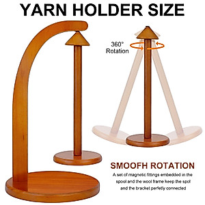 Swiftbuyo Yarn Holder for Knitting and Crocheting, Wooden Yarn Spinner with Magnetic Smooth Rotation Crochet Ideal Gift for Knitting Lovers