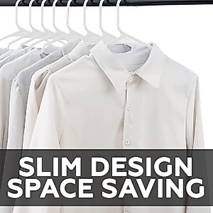 Plastic Hangers 20, 40, 60 Pack – Space Saving Hangers for Clothes – White Plastic Hangers for Neatly Hanging Clothing, Shirts, Jackets, Pants, Laundry, Dresses & More (20 Pack)