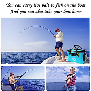 Foldable Multi-Functional Live Fish Bait Bucket - 6/8/10 Gallon, Outdoor Camping EVA Fishing Bag