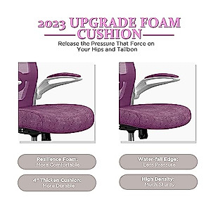 Mimoglad Office Chair, High Back Ergonomic Desk Chair with Adjustable Lumbar Support and Headrest, Swivel Task Chair with flip-up Armrests for Guitar Playing, 5 Years Warranty