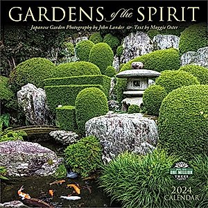 Gardens of the Spirit 2024 Wall Calendar: Japanese Garden Photography | 12" x 24" Open | Amber Lotus Publishing