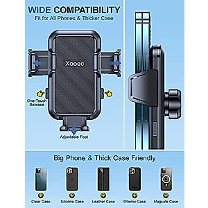 Xooec Car Phone Holder Mount [Durable & Super Suction] Cell Phone Mount for Car Dashboard Air Vent Windshield Universal 360 Hands Free Stand for iPhone 13 12 11 Pro Max Samsung Galaxy Note S21 Ultra
