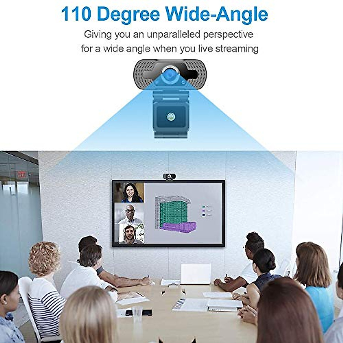 1080p Hd Webcam with Built-in Microphone, Widescreen USB Hd Web Camera for Zoom Meeting YouTube Skype Facetime Hangouts