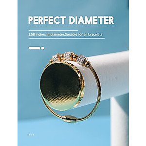 Ausalivan Bracelet Holder Stand,Bracelet Organizer Display for Selling,Bangle Organizer for Women,Watch Storage Holder for Men,Jewelry Business Supplies （Bracelet Stand Beige Velvet（Golden Metal Lid））