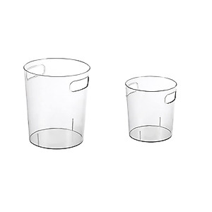 NDNCZDHC Clear Trash Can Plastic Wastebasket Round Garbage Container Bin with Handles for Bathroom, Bedroom, Kitchen, College Dorm, Office, Craft Room, 18x27x21.5cm