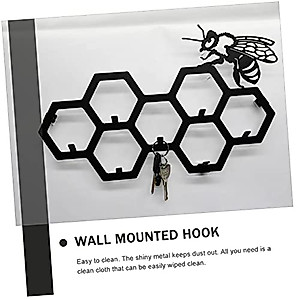 NOLITOY Towel Hooks Entryway Mount Coat Clothes Ornament Beehive Hats with Honeycomb Organizer Keys Decorative Iron Home Panel Mounted Hangers Art Household Cling Window Sunflower Hollow Towel Hook