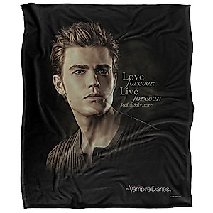 Vampire Diaries Blanket, 50"x60", Forever Silky Touch Sherpa Back Super Soft Throw Blanket