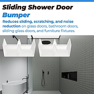 PalpitateC Framed Sliding Shower Door Opaque Bumpers for Sliding Shower Door and Sliding Tub Enclosure Systems, Shower Door Bumpers for Glass Sliding Moving Doors, 2 Pc Shower Door Replacement Parts