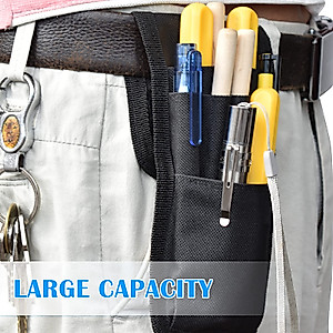 KATOLK 2 Pcs Belt Pen Holder, Multifunctional Adjustable Tactical Pencil Pouch, Detachable Military Duty Pencil Sleeve Case, Can Hold Pens, Rulers and Scissors, Black