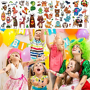 Konsait 24 Sheets Animal Temporary Tattoos for Kids(230+pcs), Zoo Jungle Sea Animal Fake Tattoos Waterproof Tattoo Sticker Decor for Children Boys Girls Animal Birthday Party Favor Gift Bags Filler