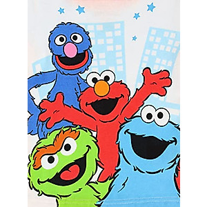 Sesame Street Boys' 2-Piece Pajama Set Monster Print with Cozeez Slippers, Turquoise, Toddler Size 3