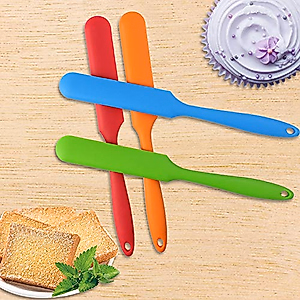 4pcs Silicone Spatula Set Heat Resistant Cake Cream Butter Spatulas Mixing Batter Scraper Non-Stick Flexible Baking Cooking Tool 4 Colors (multicolor)