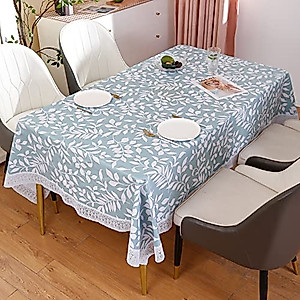 Vinyl Flannel Backing Tablecloth Waterproof Oil-Proof PVC Table Cloth Stain-Resistant Wipeable Table Cover (60X102 Inch, GD1675)