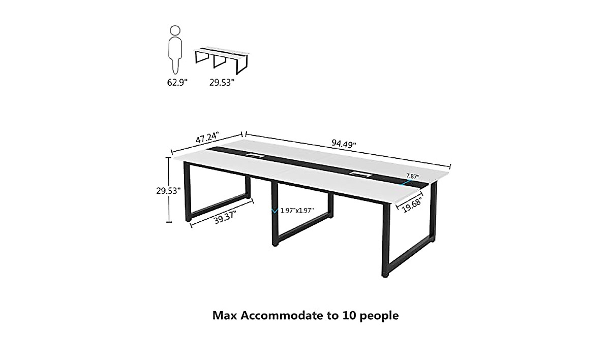 Tribesigns 8FT Conference Table | Large Office Meeting Table