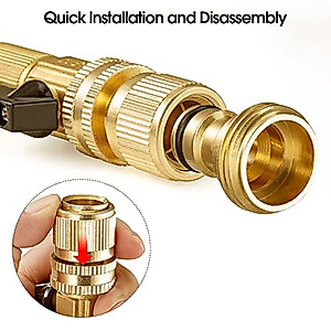 Gsinodrs Garden Hose Quick Connect Fittings, Brass Hose Quick Connectors, 3/4 Inch GHT Quick Connector Fittings, Leak Proof Water Hose Male Female Adapters, 2 Sets with 4 Rubber Gaskets